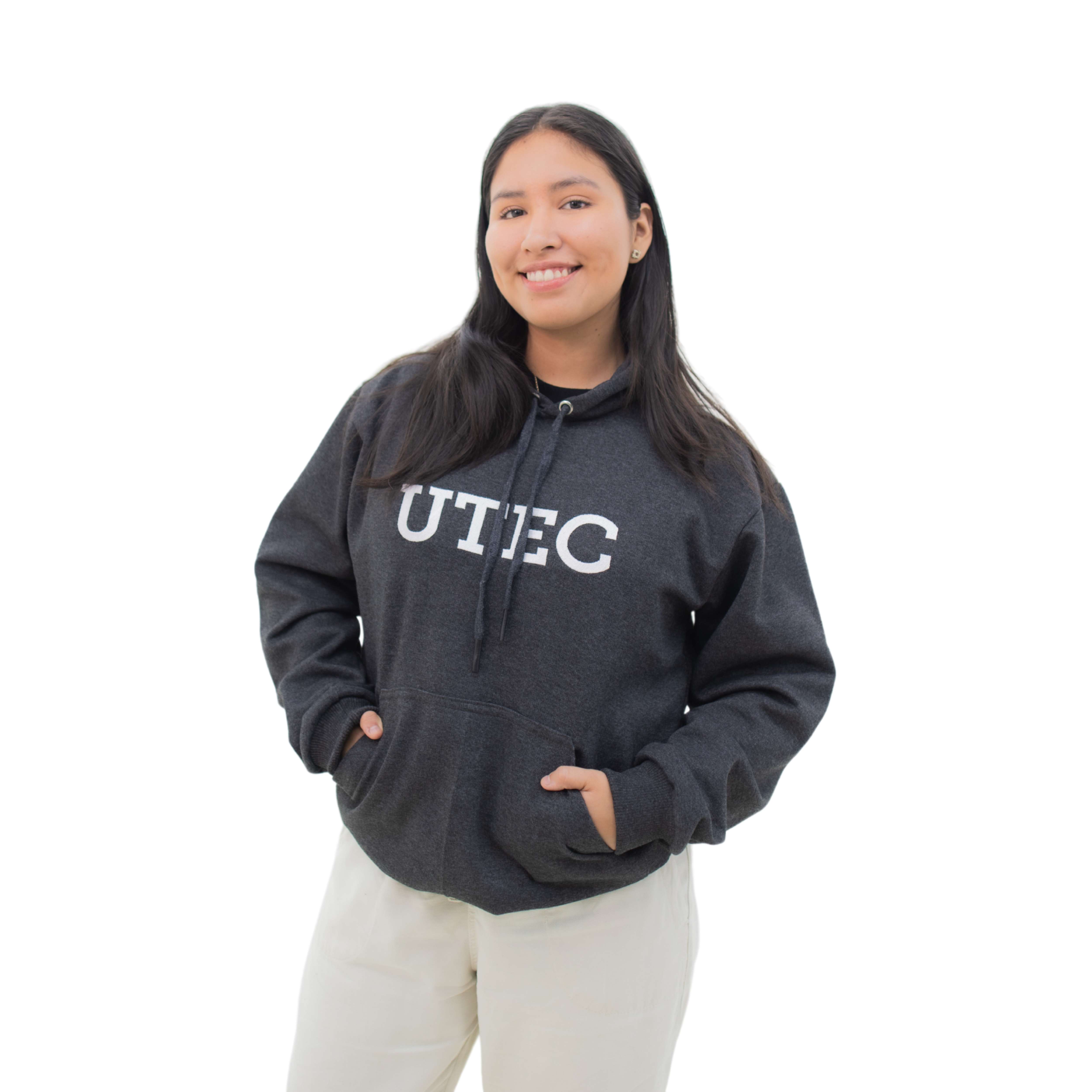 Polera gris con capucha